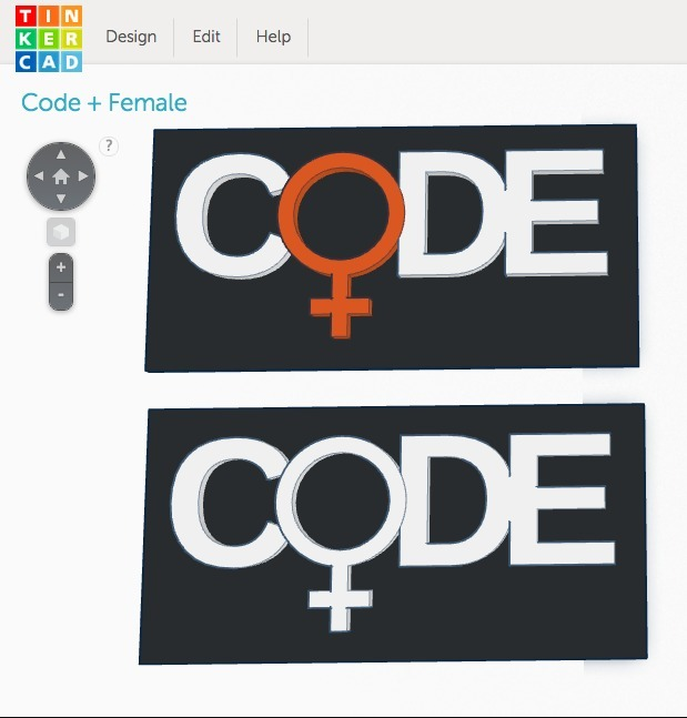 3D Model: Code + Female | Design Make Teach
