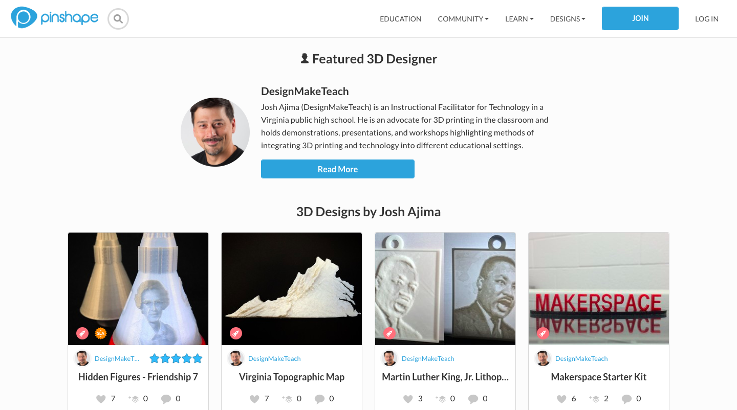 Pinshape Featured 3D Designer | Design Make Teach